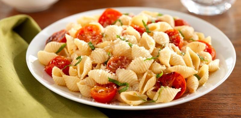 Shells with Cherry Tomatoes, Basil & Parmigiano Reggiano - OLDWAYS ...