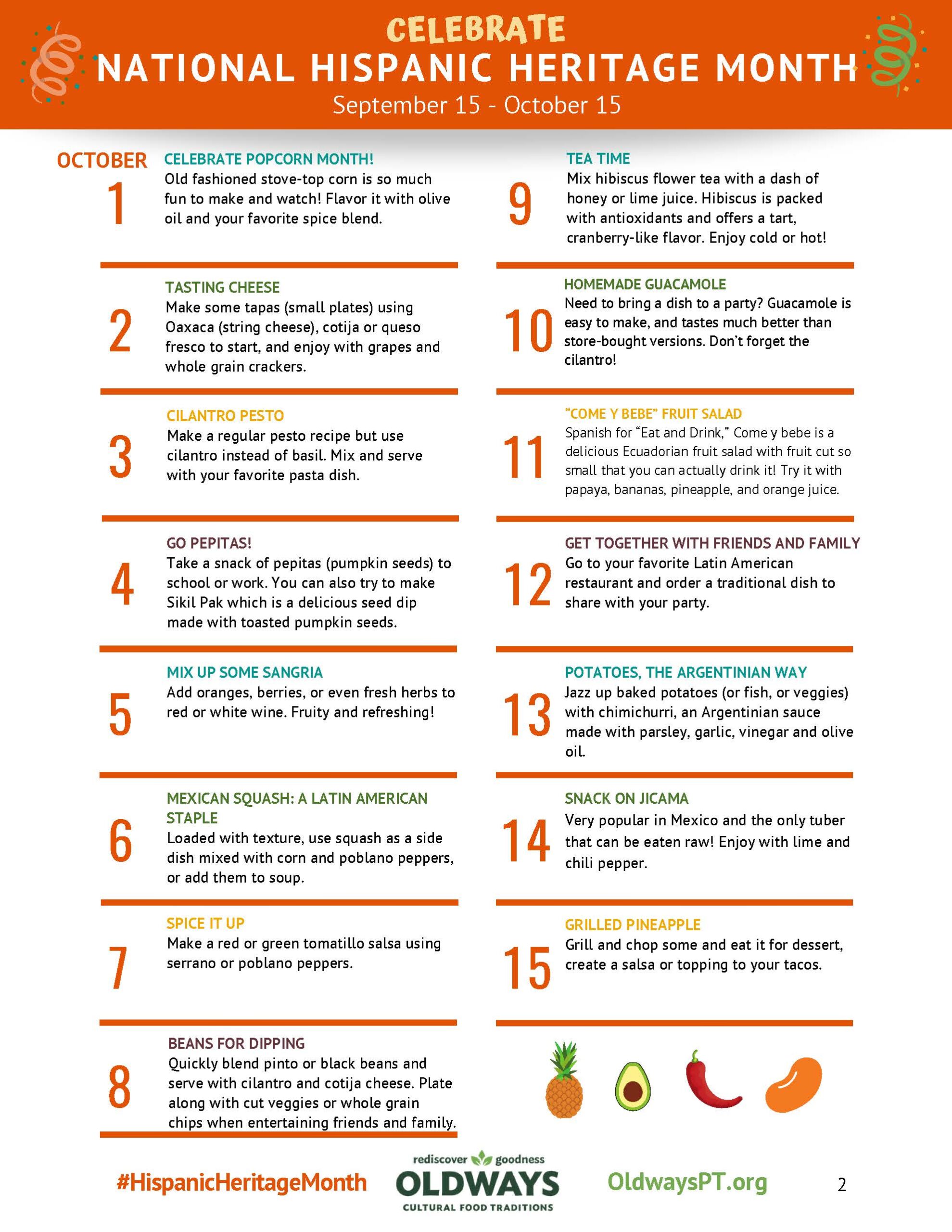 Hispanic Heritage Month - OLDWAYS - Cultural Food Traditions OLDWAYS ...