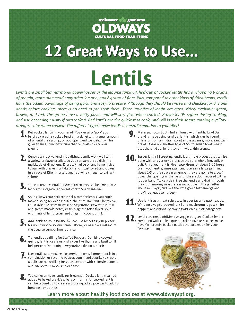 12 Great Ways to Use Lentils - OLDWAYS - Cultural Food Traditions ...