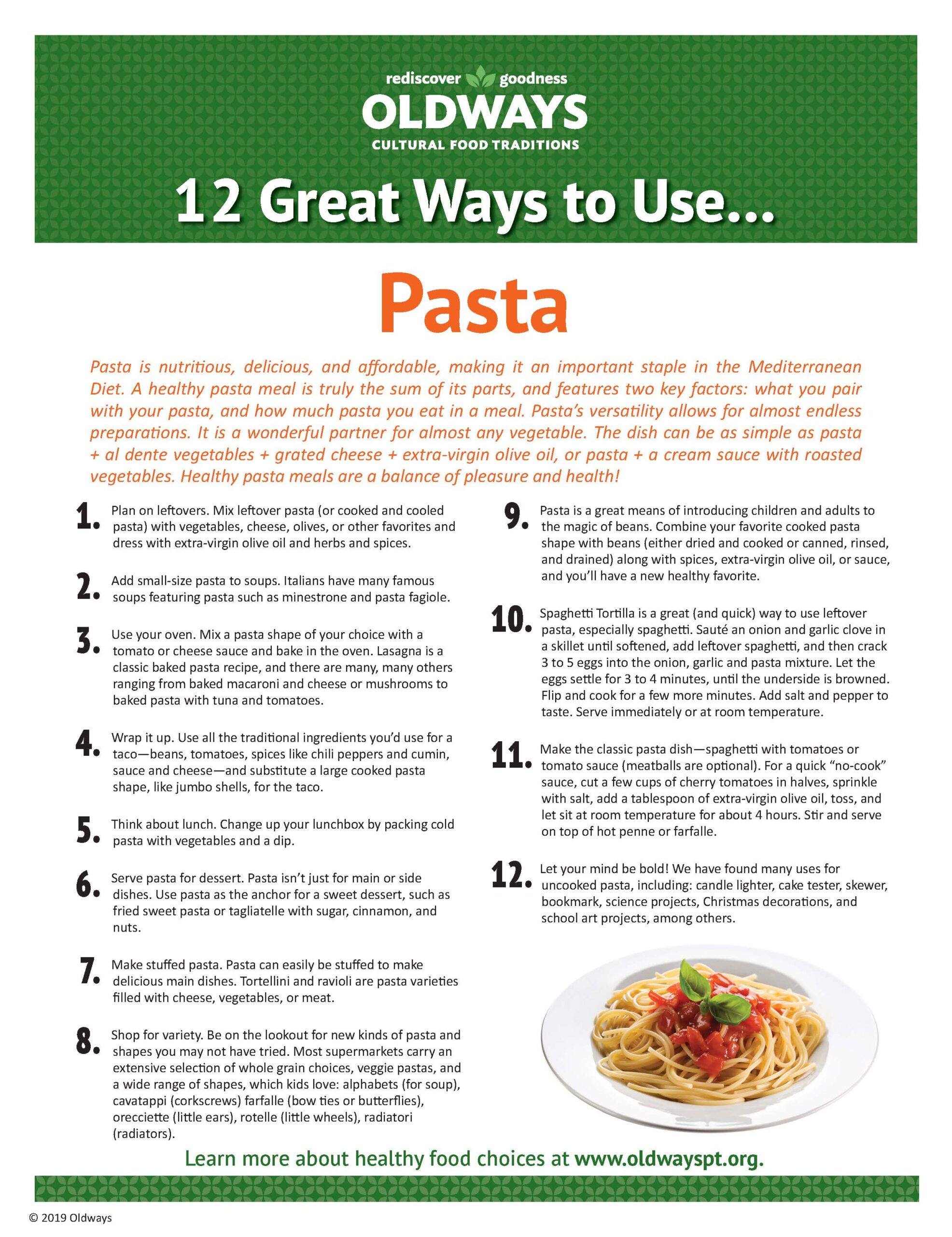 12 Great Ways to Use Pasta - OLDWAYS - Cultural Food Traditions OLDWAYS ...