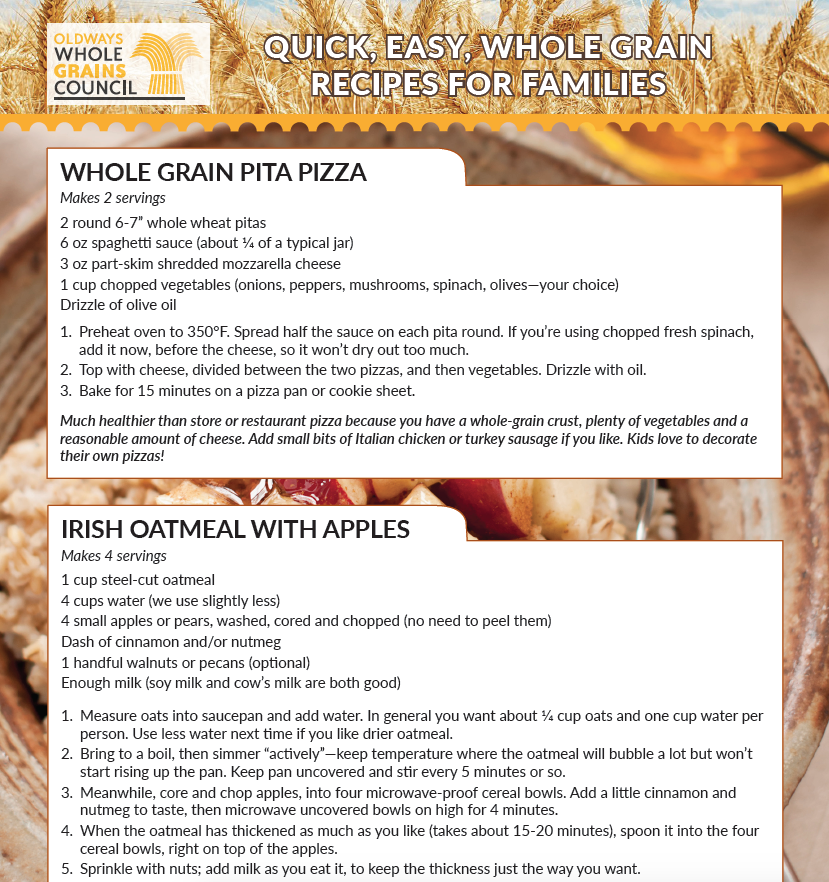 Easy Family Whole Grain Recipes - OLDWAYS - Cultural Food Traditions ...